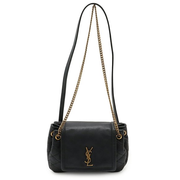 Yves Saint Laurent | Bags | Yves Saint Laurent Black Leather Shoulder ...